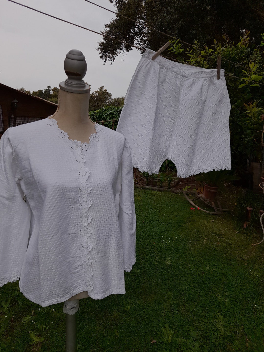 Antique Camisole Jacket and Bloomer Knickers Vintage Antique Linen ...