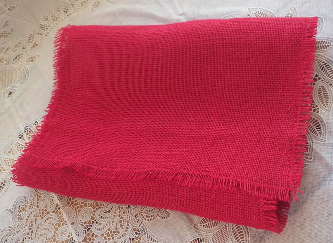 Lipstick Red Burlap Runner Holiday Burlap Table Runner Red | Etsy