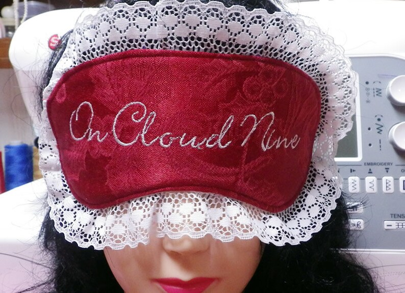 Embroidered Sleeping Mask Eye Mask With Lace in Red Sleep - Etsy