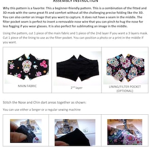 Seamless Mask Pattern, 4 Sizes, Step-by-step Instructions (PDF Pattern ...