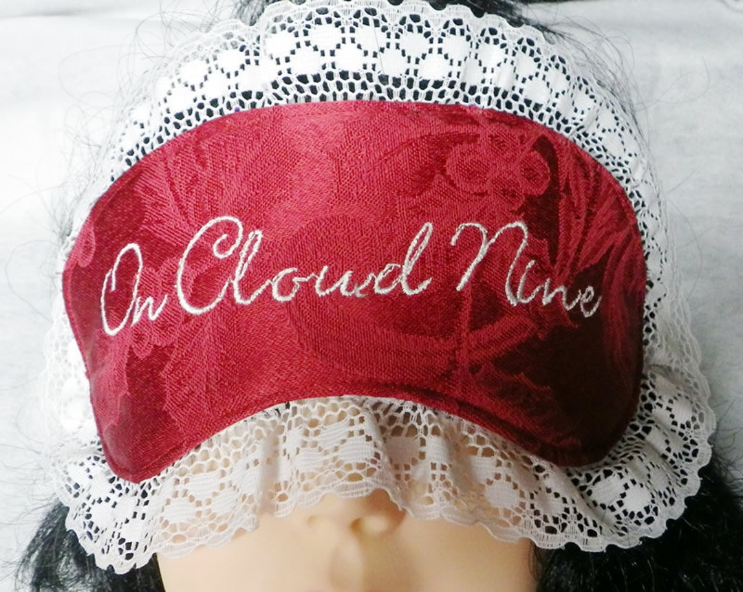Embroidered Sleeping Mask, Eye Mask With Lace in Red, Sleep Mask ...