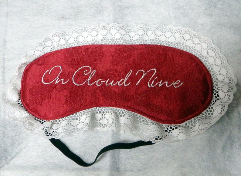 Embroidered Sleeping Mask Eye Mask With Lace in Red Sleep - Etsy