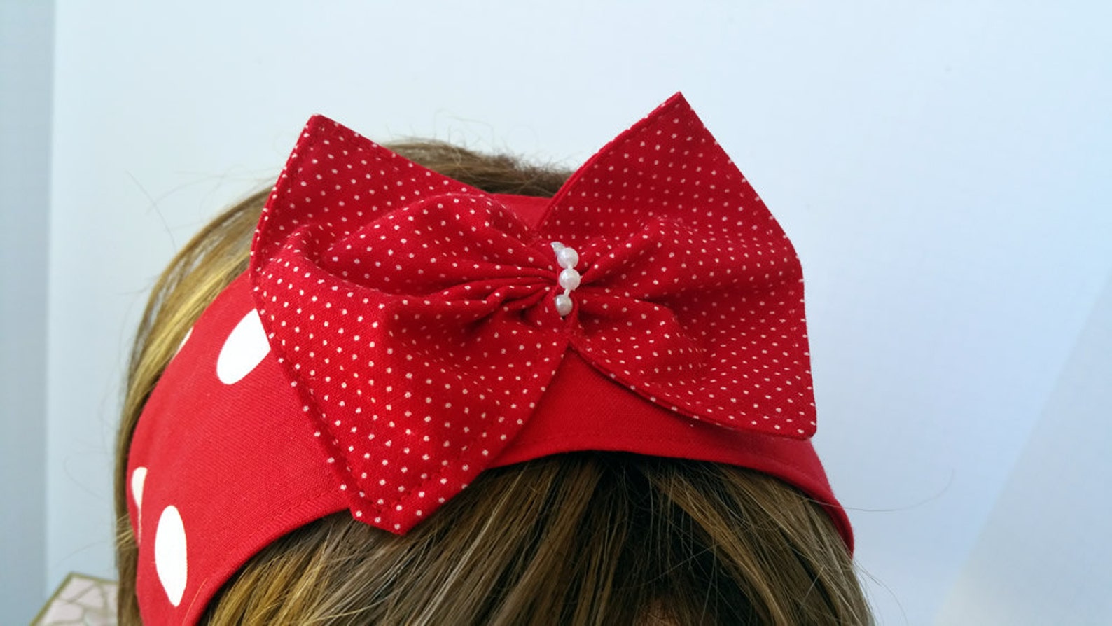 Red White Polka Dot Pinup Girl Headband Red Retro Headband | Etsy