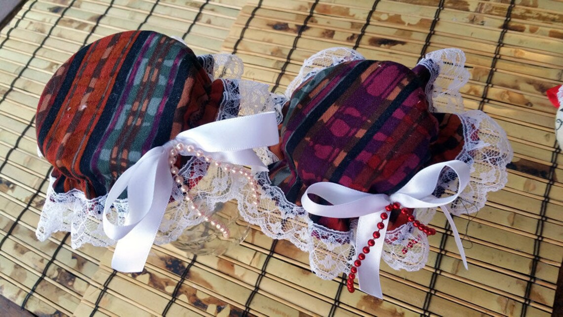 Set of 2 Mason Jar Covers With Ribbons and Beads Aztec or - Etsy