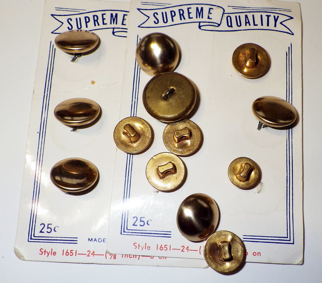 Assorted Vintage Smooth Brass Buttons Mirror Finish Brass - Etsy