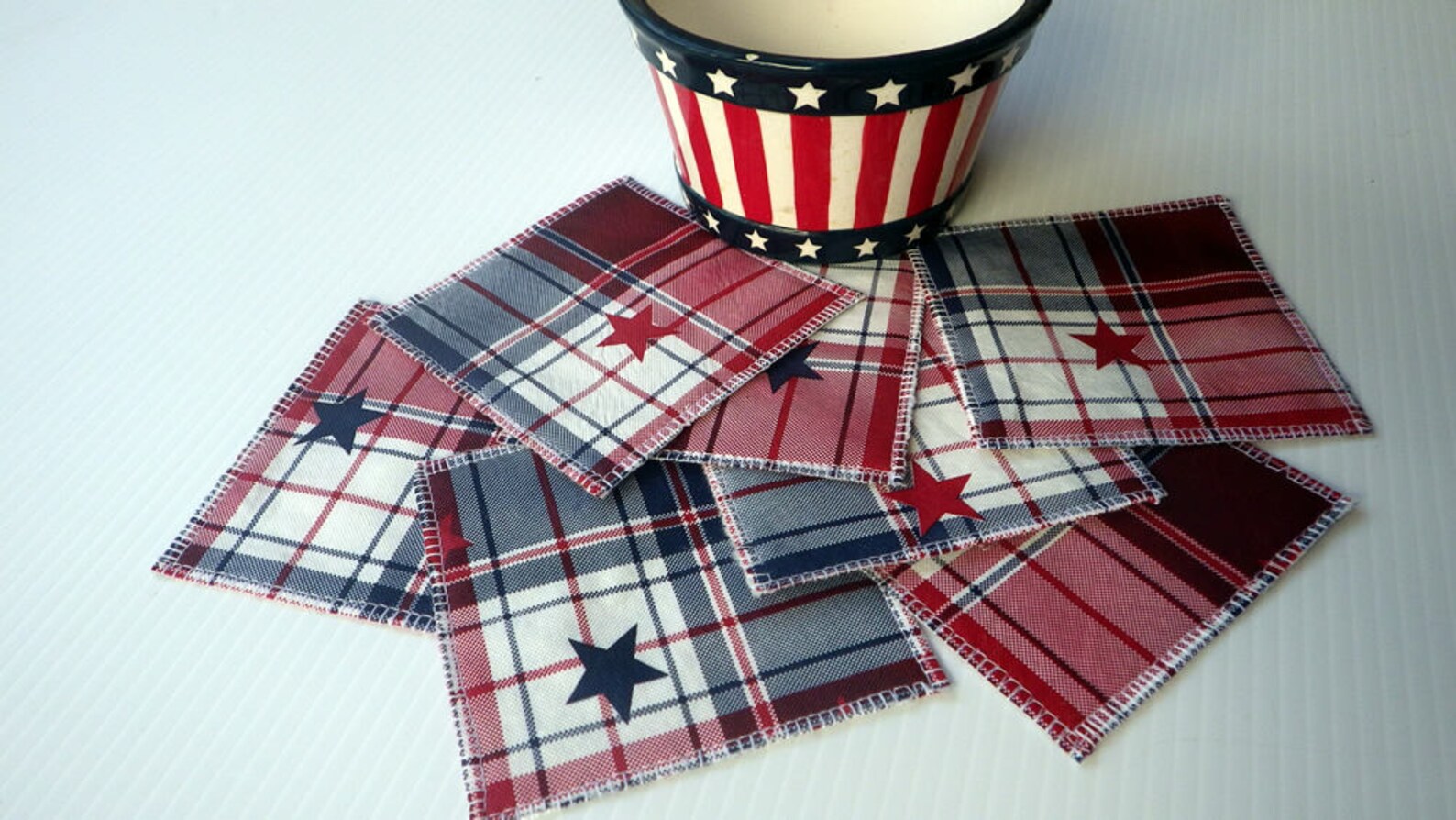 Reversible Patriotic Sweat Proof Vinyl Coated Coasters Semi - Etsy