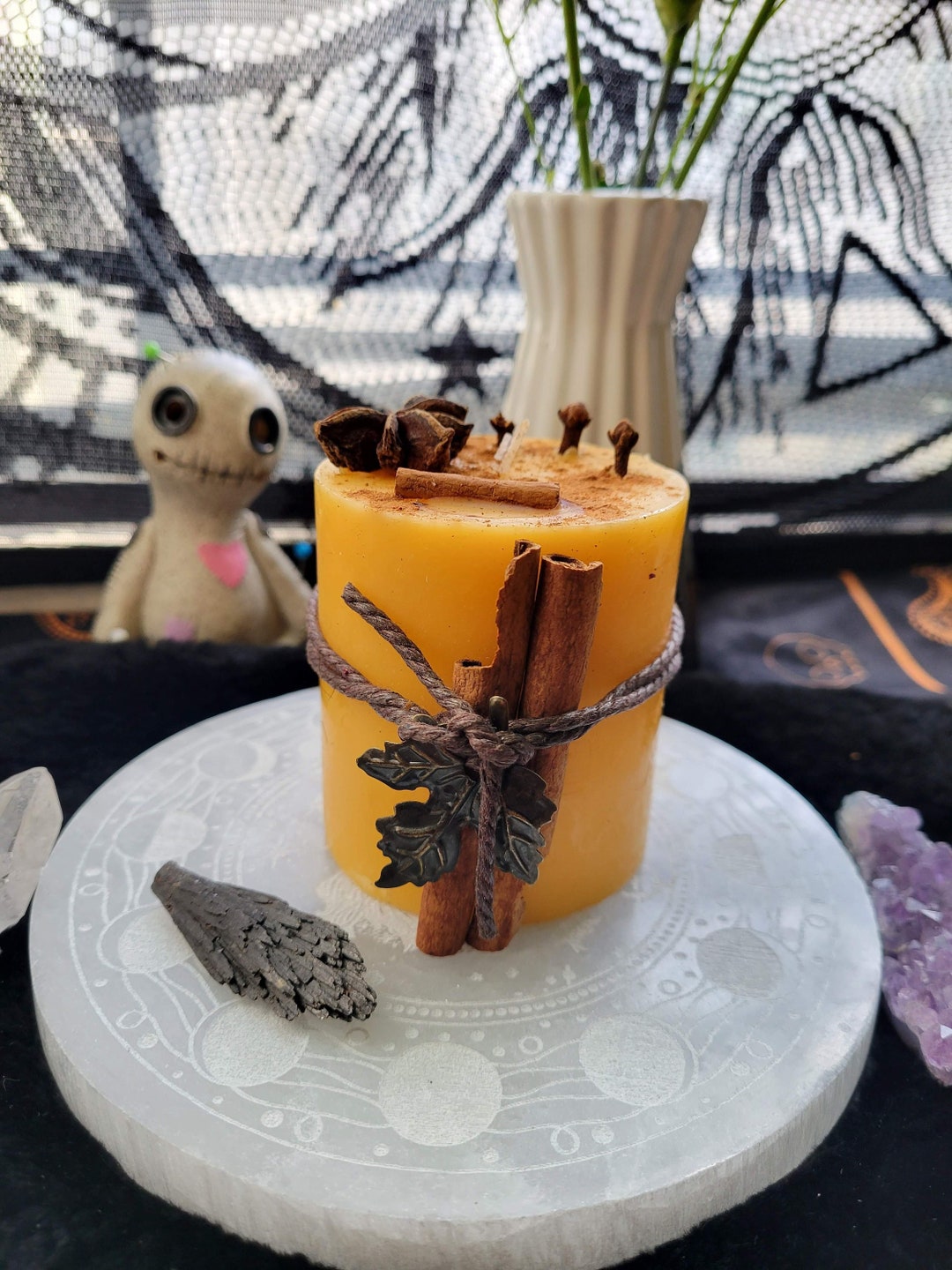 Samhain Pumpkin Spice Candle / Halloween / Samhain / Moon / Maple Leaf ...