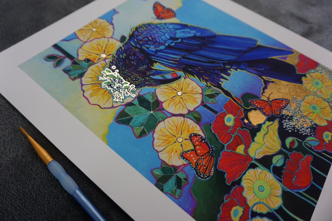 Gilded Raven Art Print - Etsy