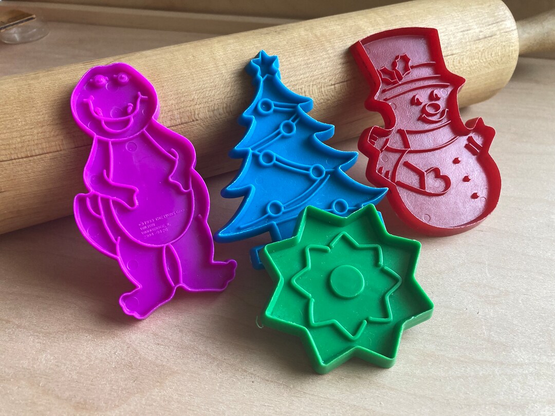 Barney the Dinosaur and Christmas Cookie Cutters Tree Snowman - Etsy