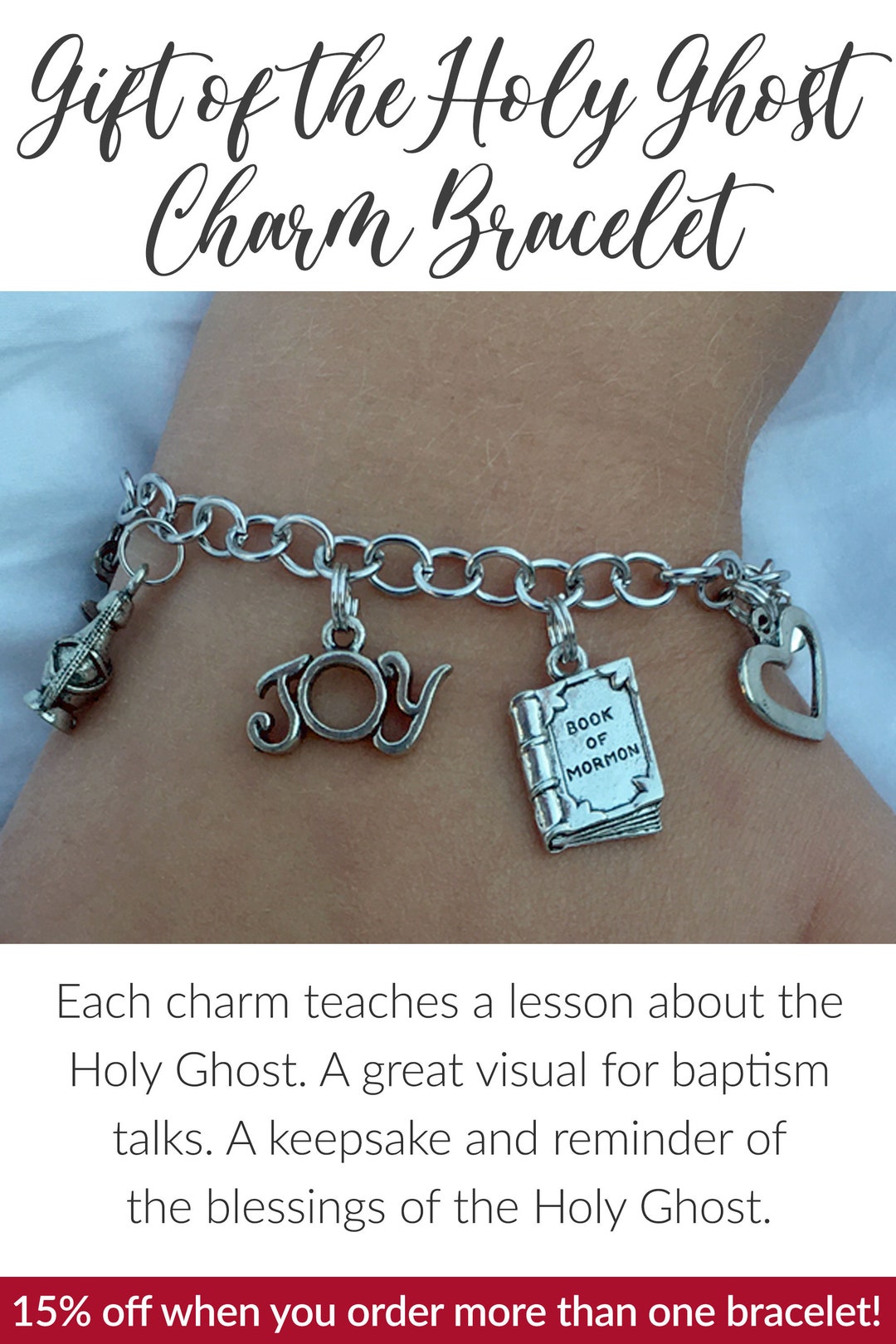 LDS Baptism Gift - Gift of the Holy Ghost Talk Charm Bracelet - Etsy
