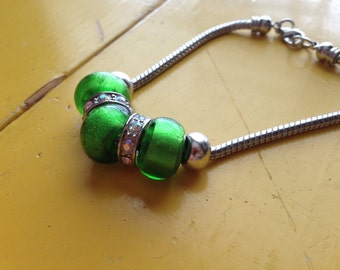Green Charm Bracelet | Etsy