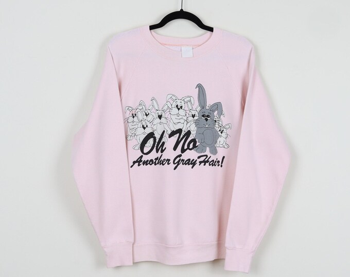 Vintage 80s Jane Colby "oh No! A Grey Hair" Bunny Aging Birthday Pink ...