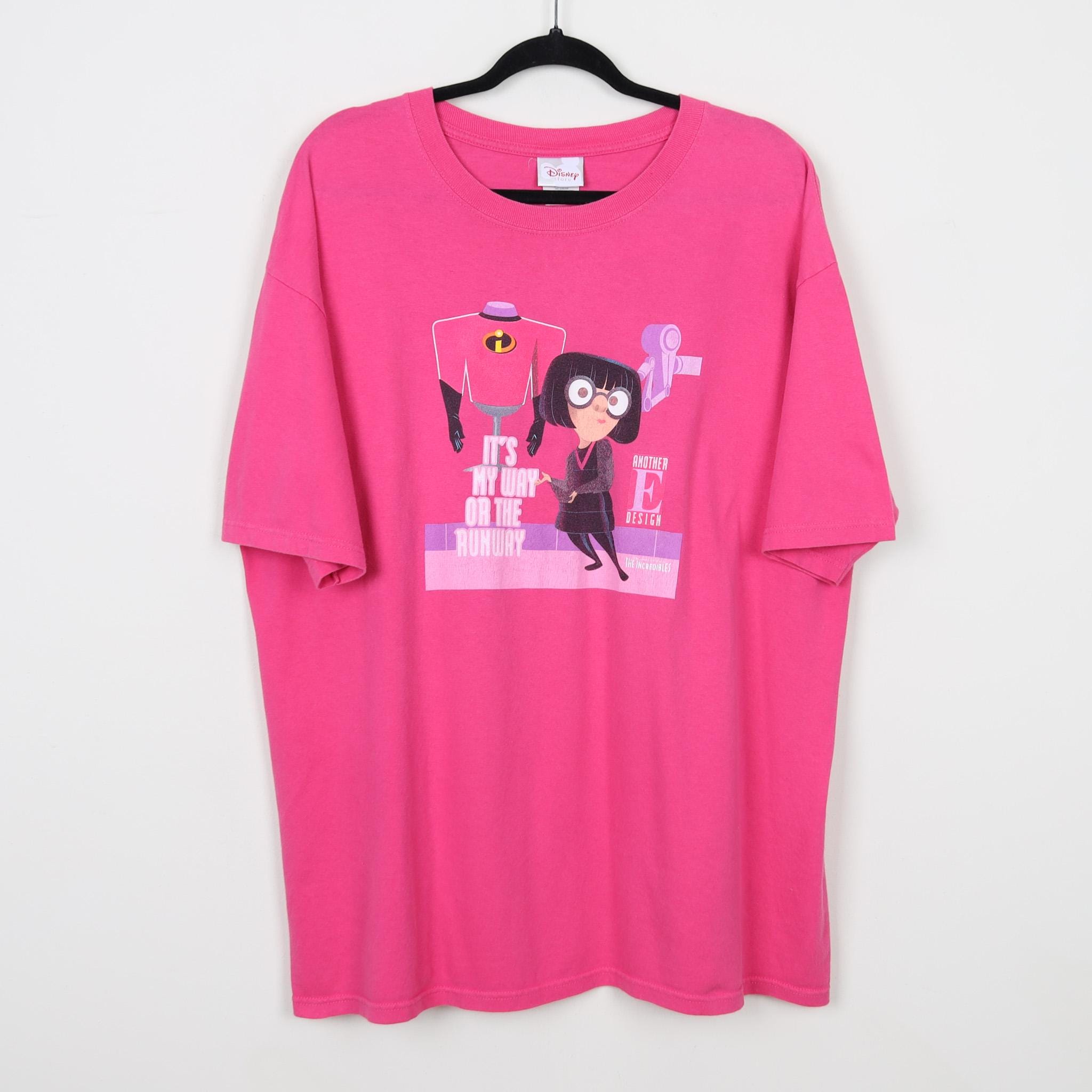 Vintage 90s Disney Pixars the Incredibles Edna Mode Pink Graphic Print ...