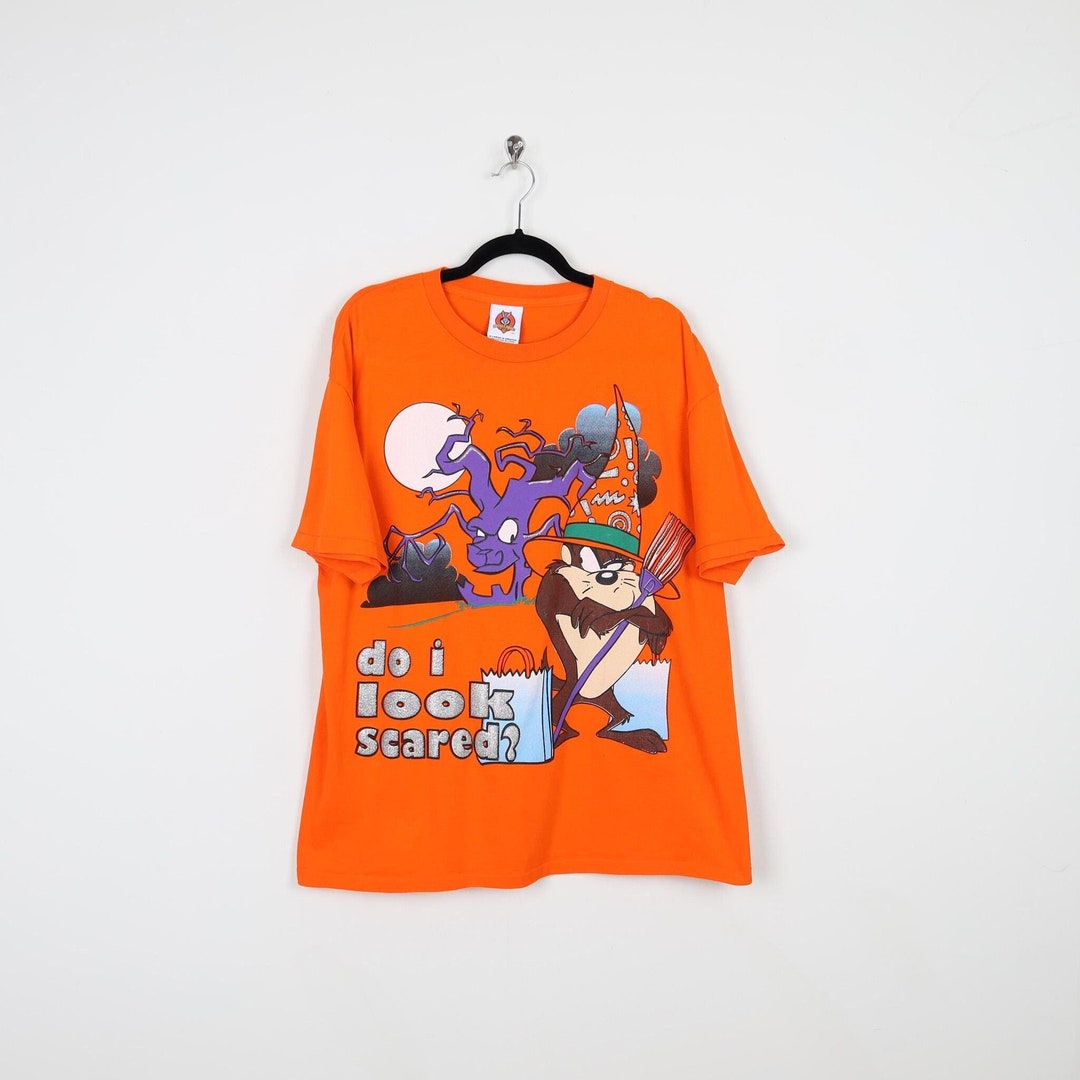 Vintage Y2K Cute Witch Taz Tasmanian Devil Do I Look Scared AOP Tee ...