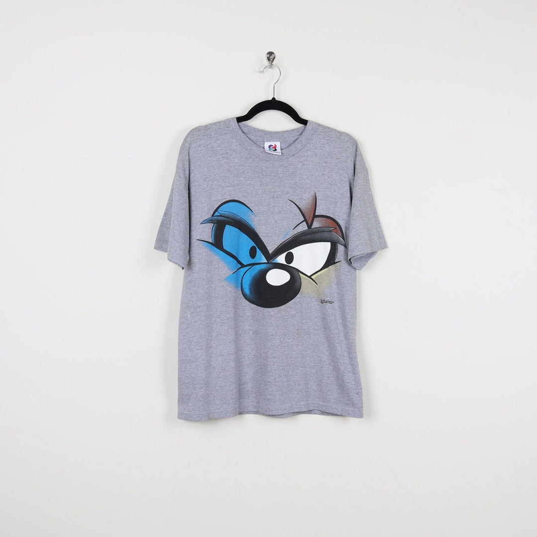 Vintage 90s Taz Eyes Tasmanian Devil Looney Tunes 1994 Warner Bros Gray ...