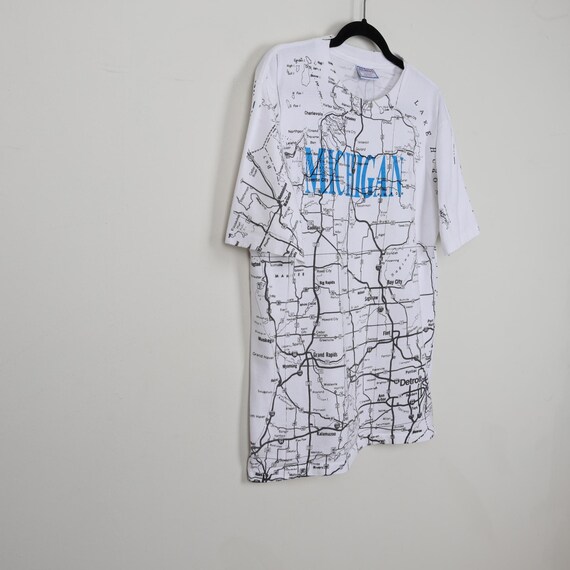 Vintage 90s Michigan 1992 Road Map Designs AOP All Ov… - Gem