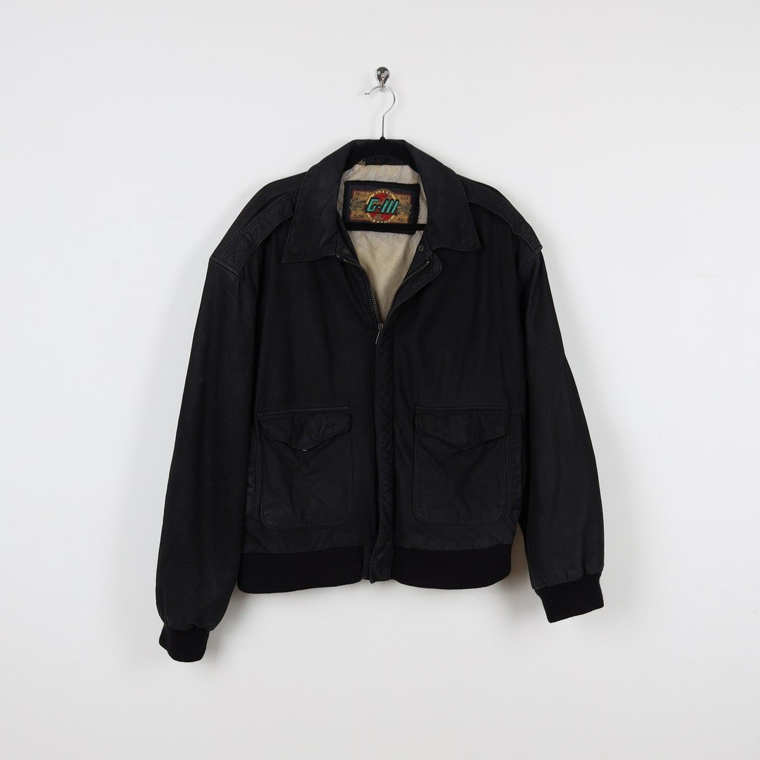 Vintage 90s G-III Global Identity Black Suede Motorcycle Moto Biker ...