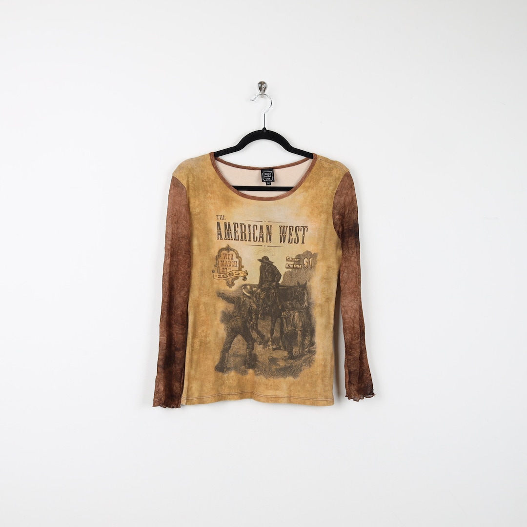 Vintage Y2K the American West Show 1885 Bejeweled Studded Brown Cowboy ...