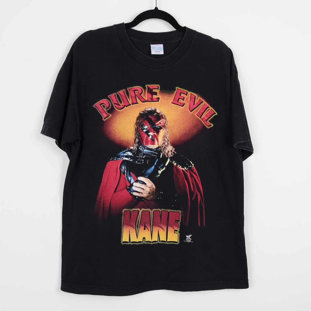 Vintage 90s Pure Evil Kane WWF World Wrestling Federation Black Graphic ...