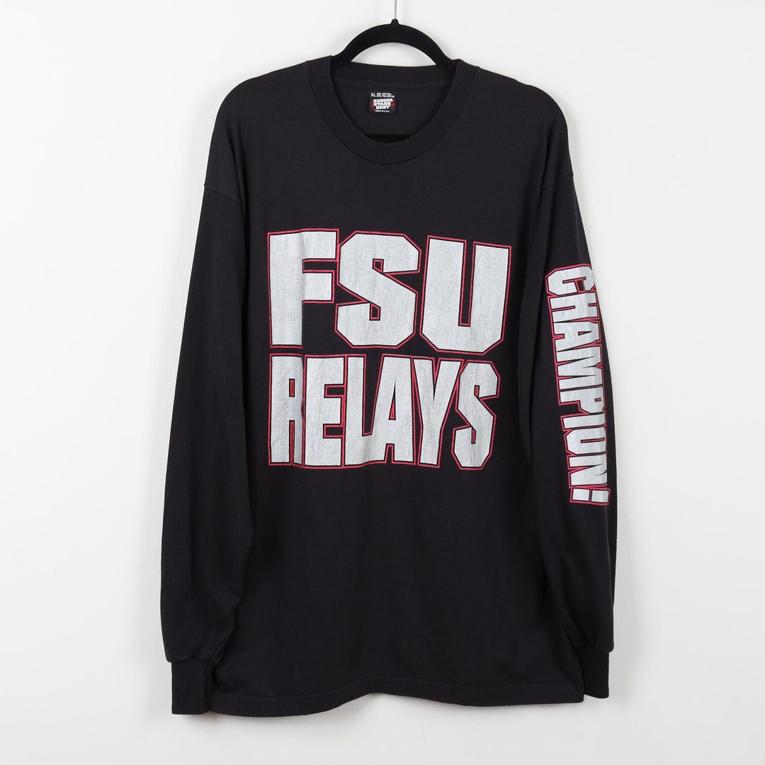 Vintage 90s FSU Relays Champion! Florida State Seminoles Black Graphic ...