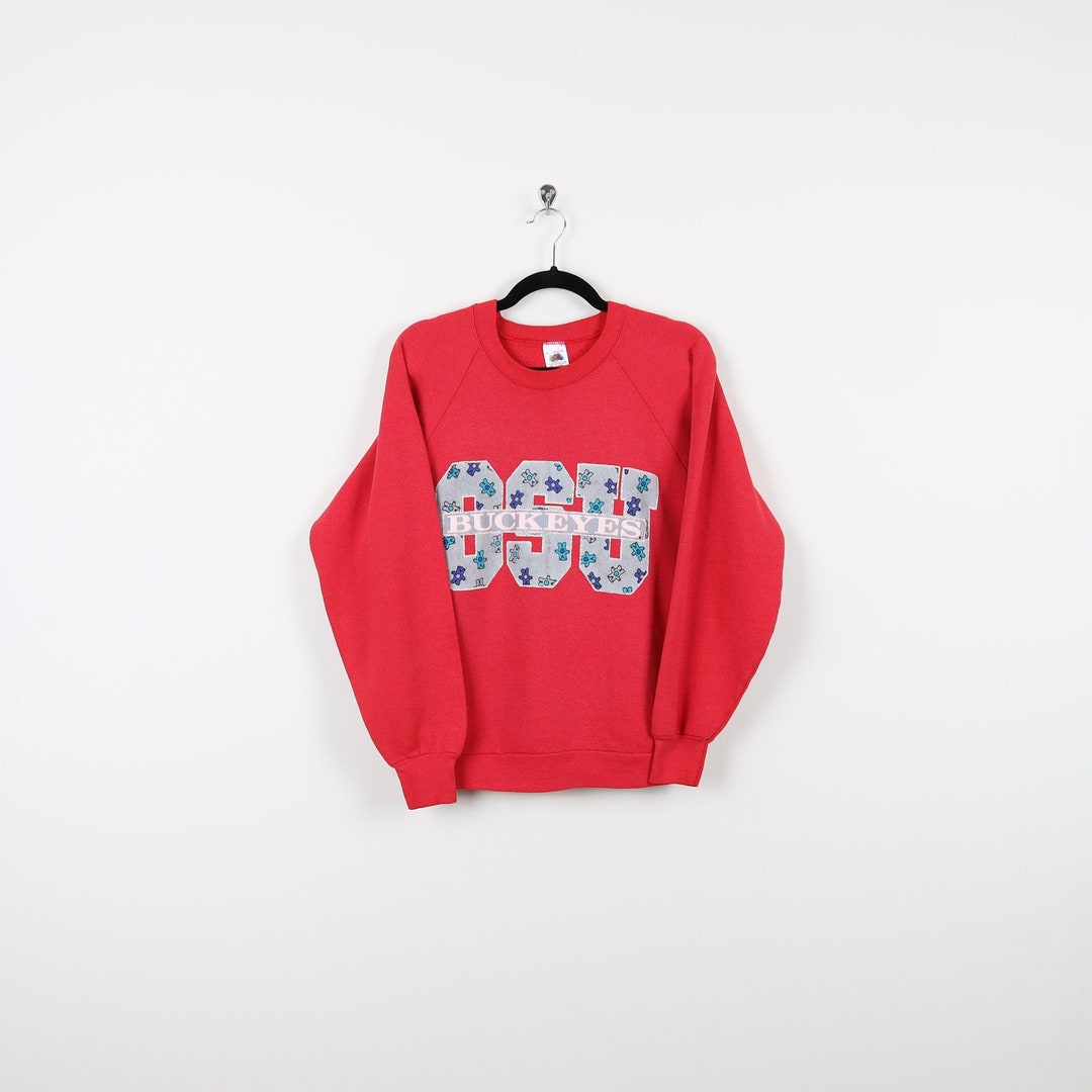 Vintage 90s Red Ohio State OSU Buckeyes Embroidered Crew Neck - Etsy