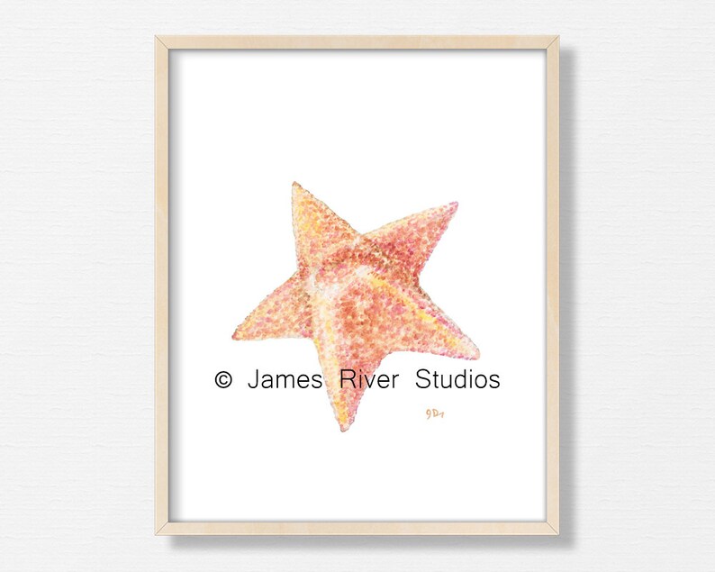 Starfish Art Starfish Painting Starfish Print From Original | Etsy