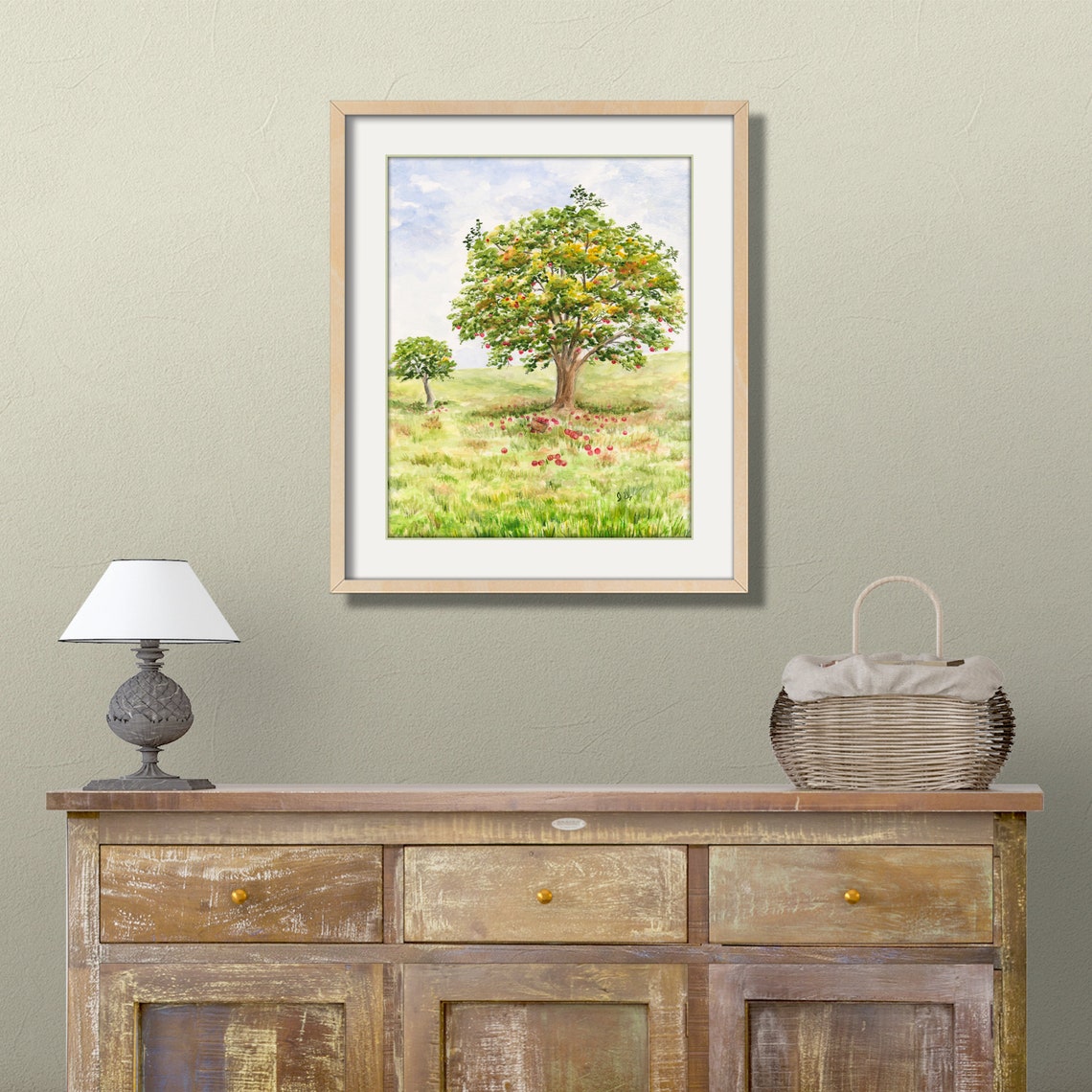 Apple Tree Art Apple Tree Watercolor Painting Print. Apple - Etsy