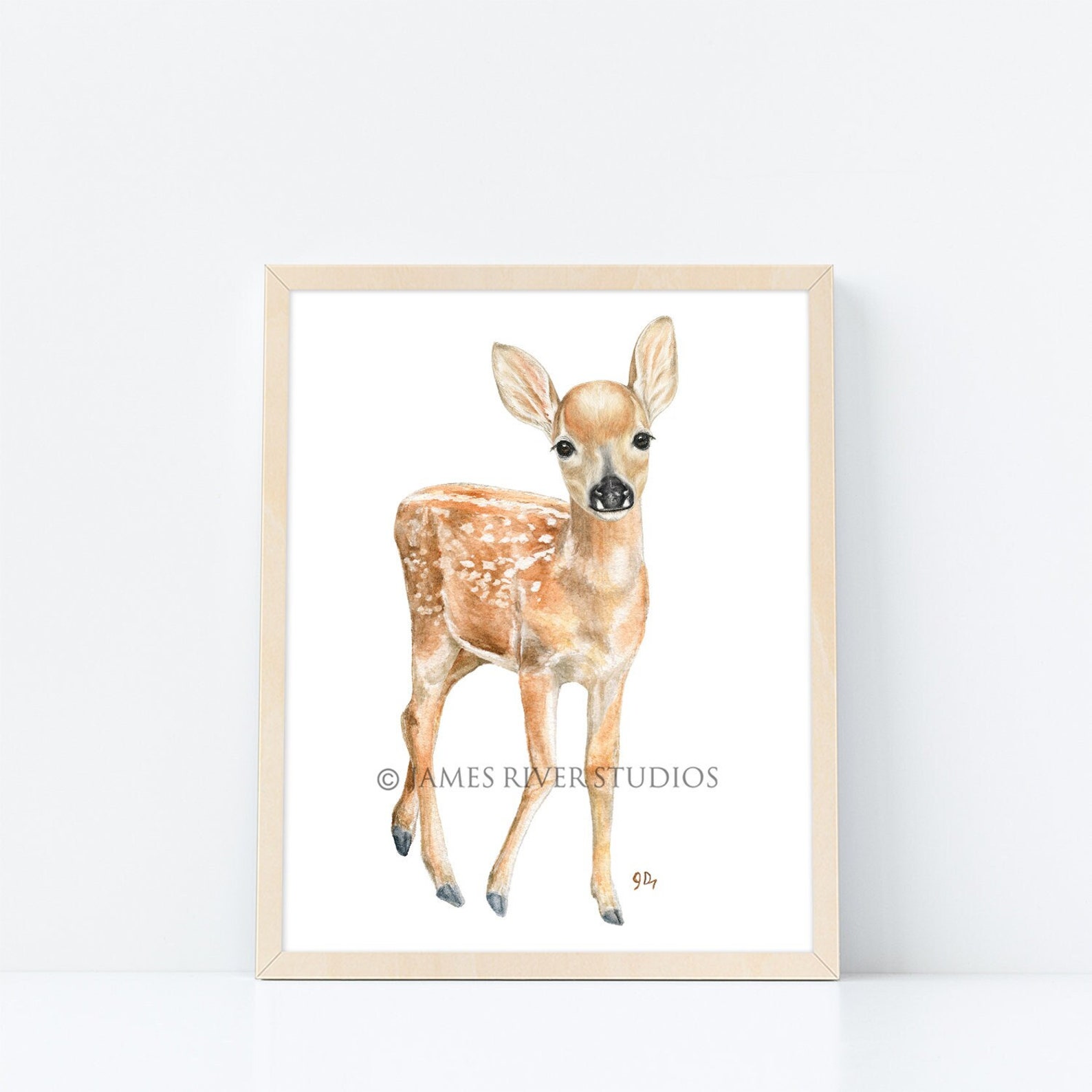 Deer Art Deer Painting Deer Print. Baby Deer Watercolor Baby - Etsy