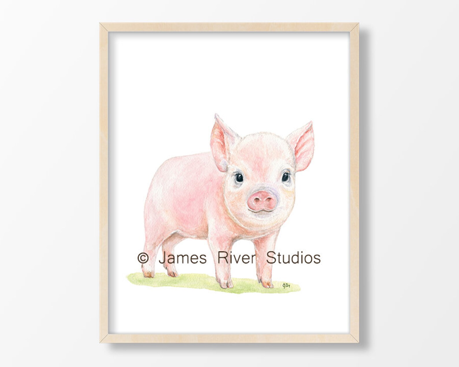 Pig Art Pig Painting Pig Print Pig Watercolor Painting Animal | Etsy