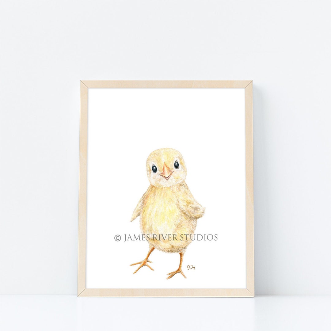 Baby Chick Art Baby Chicken Print. Farm Nursery Art Barn Nursery Print ...