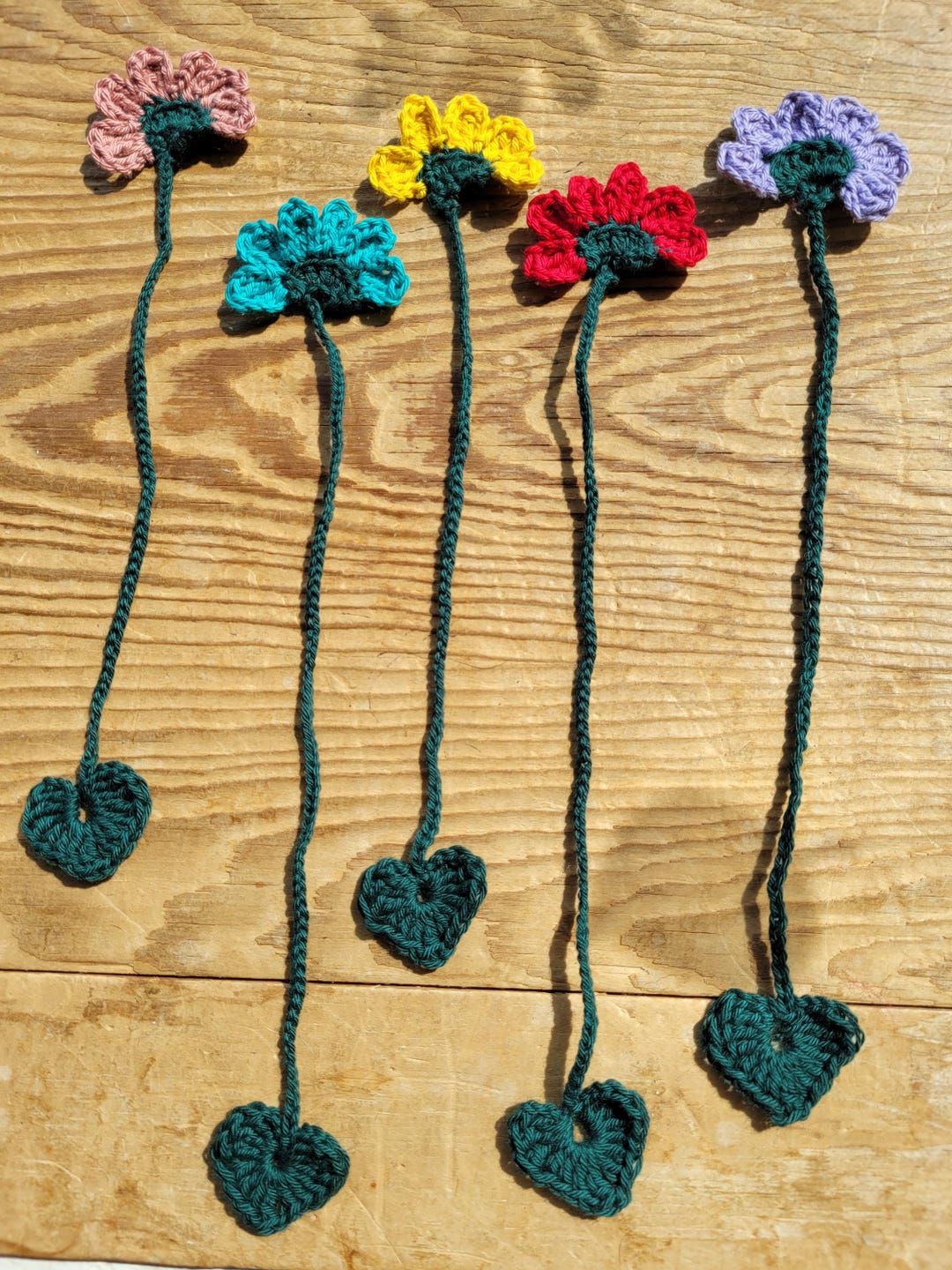 Handmade Crochet Flower Bookmarks - Etsy