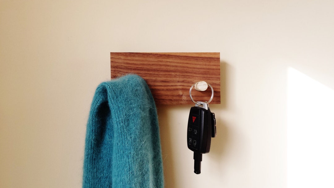 Walnut Modern Key Hanger Mid Century Style in Solid Walnut Reclaimed ...
