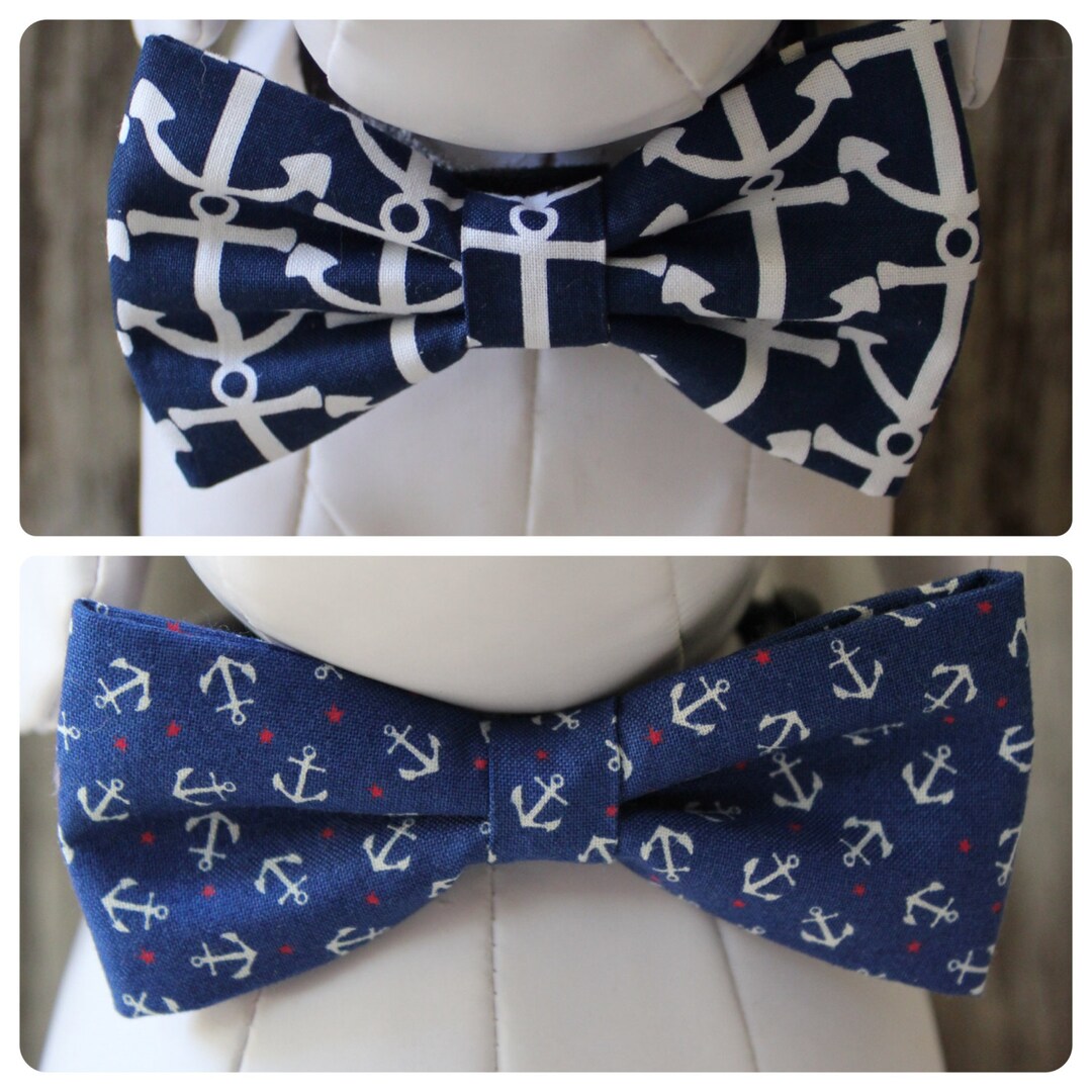 NAUTICAL SHIP ANCHORS / Bow Tie, Flower, or Bandana Collar Attachment ...