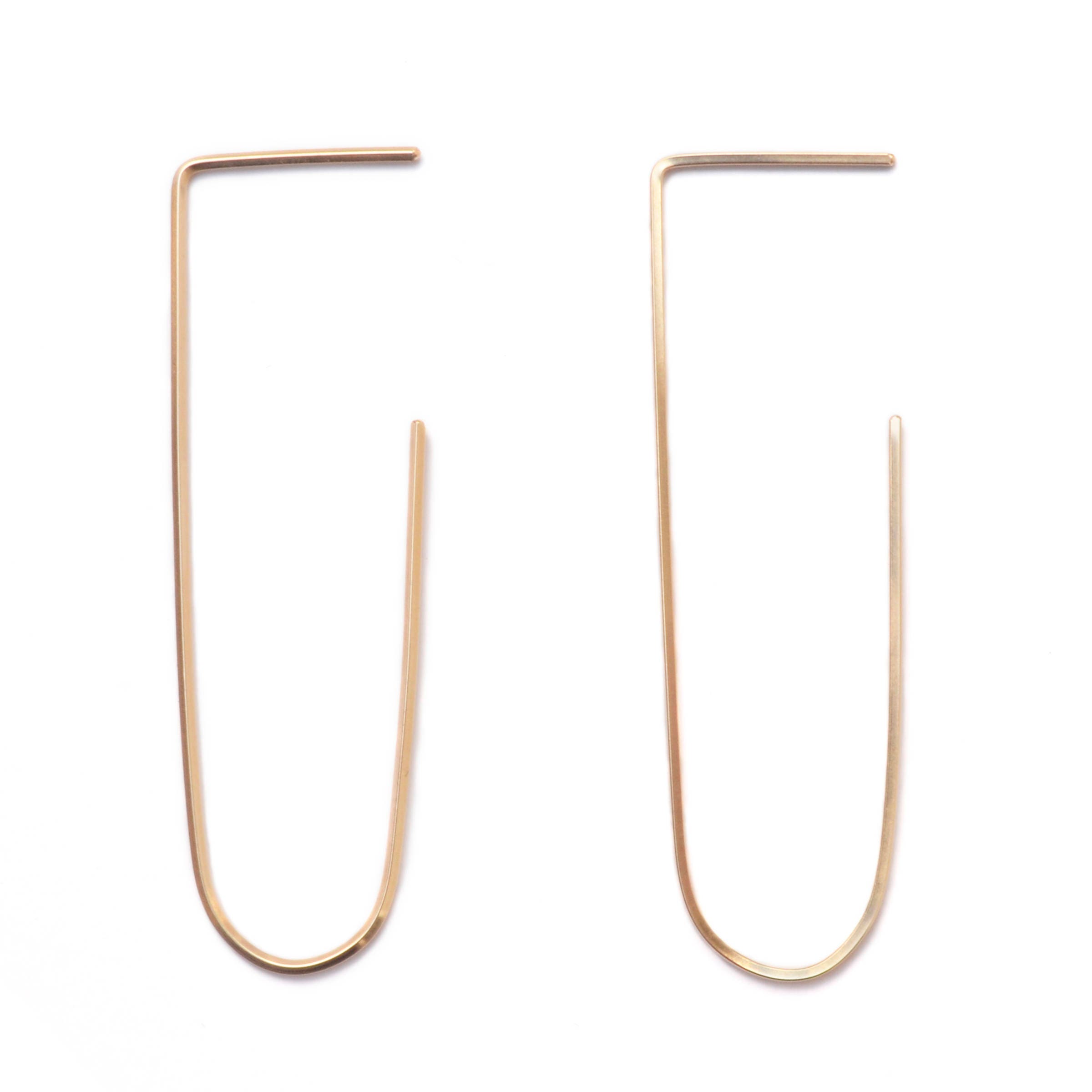 Oblong Earrings- 14k Gold-filled, Thin Gold Earring, Gold Hoop Earrings ...