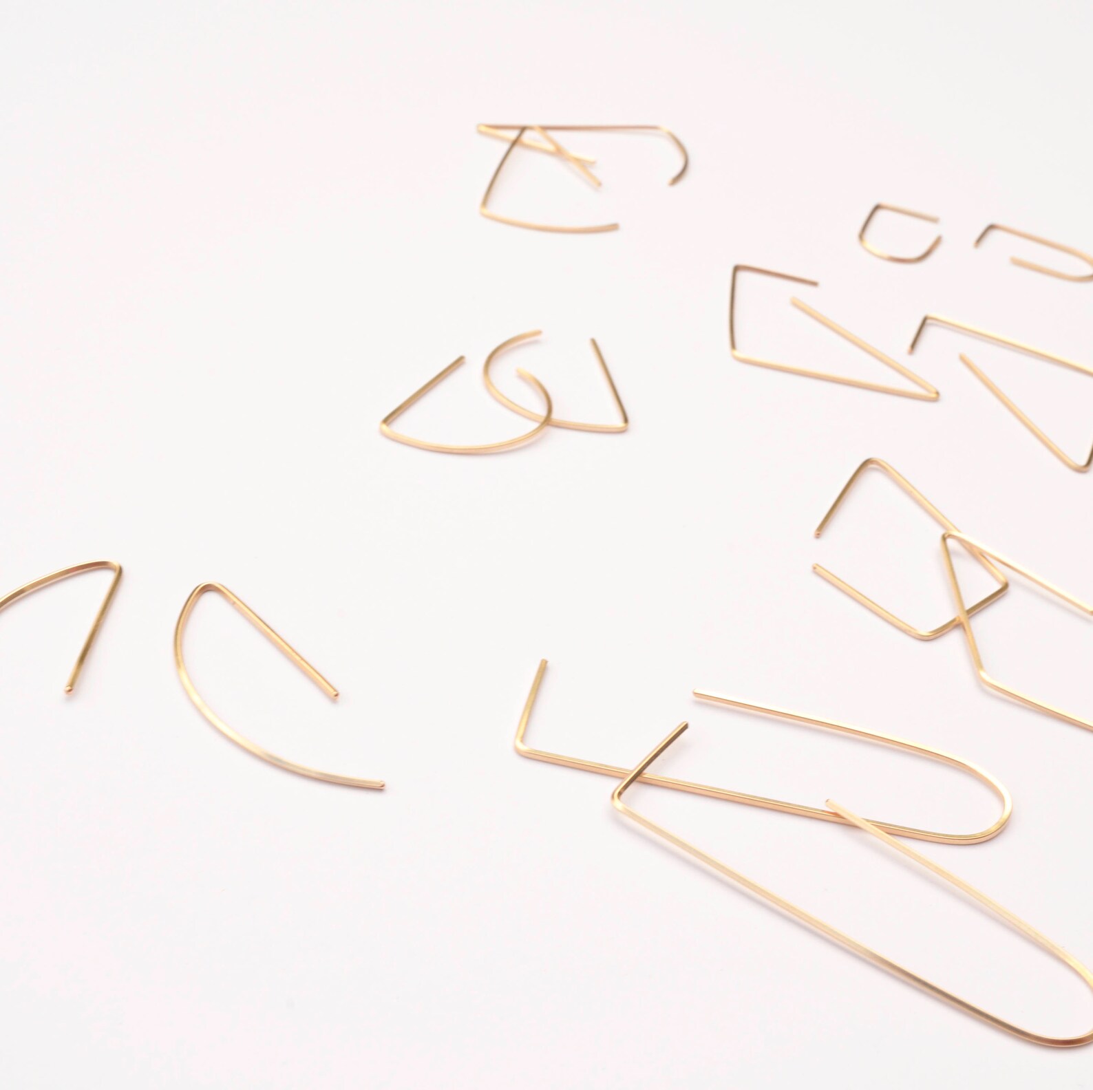Oblong Earrings- 14k Gold-filled, Thin Gold Earring, Gold Hoop Earrings ...
