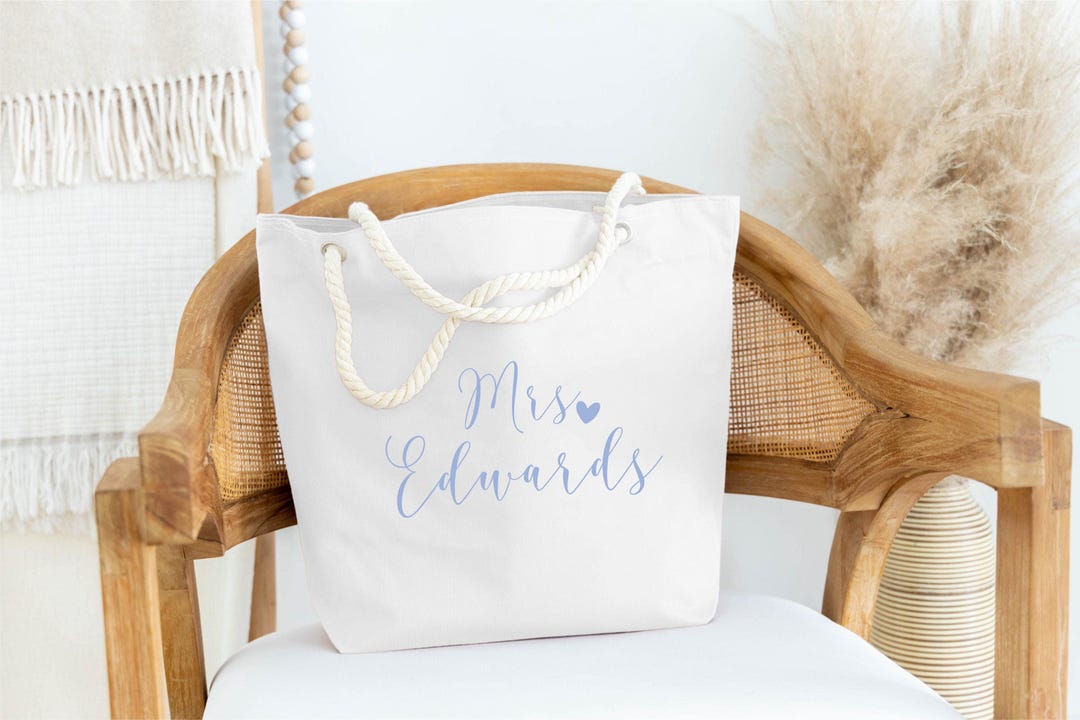 Custom Bride Beach Bag, Bachelorette Gifts for Bride, Honeymoon Bag ...