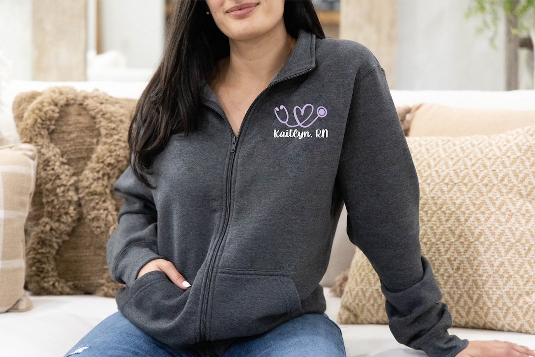Personalized Nurse Jacket, Custom Fleece RN BSN Jacket, Nurse Gift for ...
