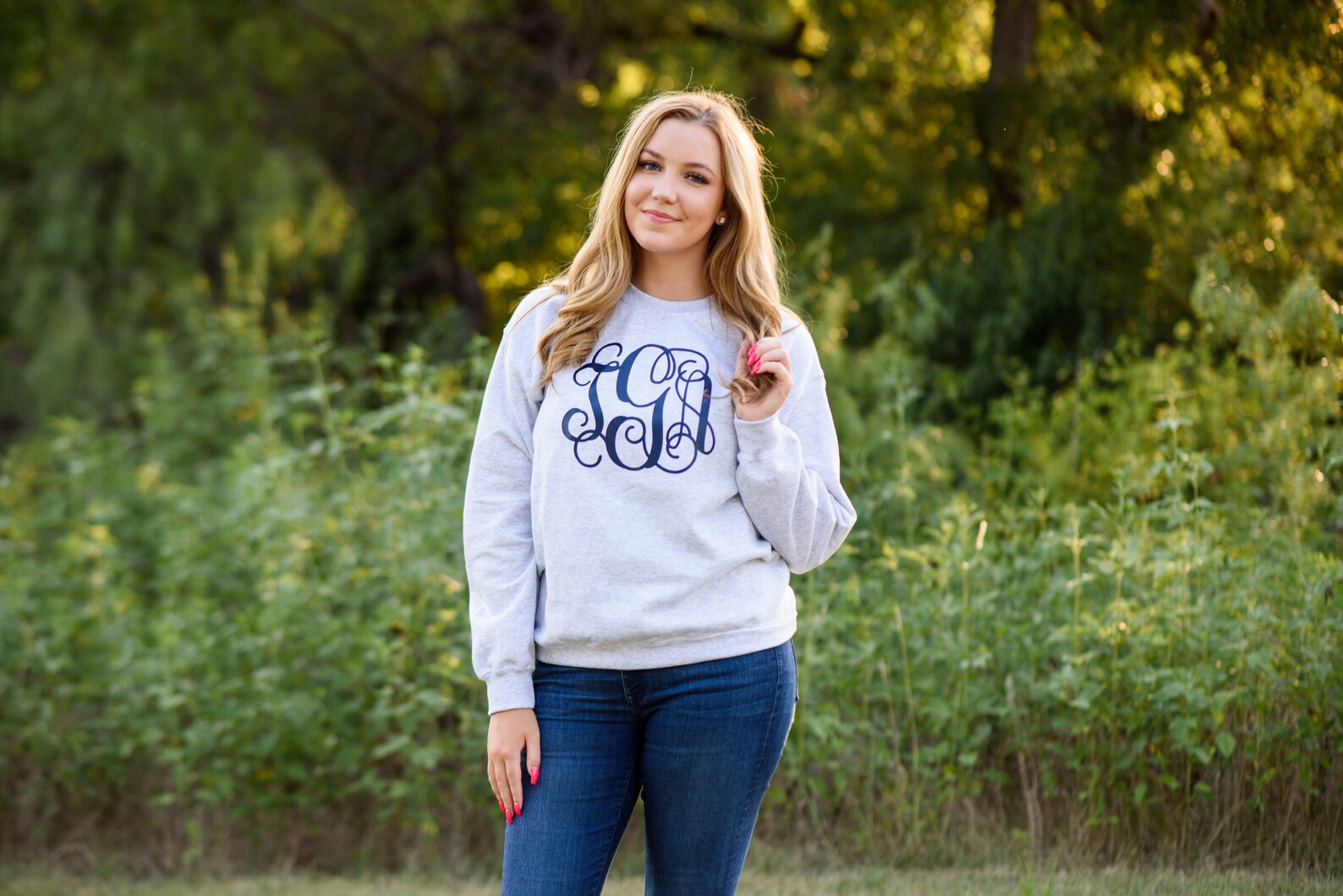Monogrammed Sweatshirt Monogram Sweater Crewneck Gift | Etsy