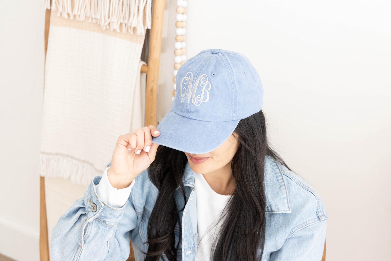 Embroidered Monogram Hats for Women, Custom Monogrammed Baseball Hat ...