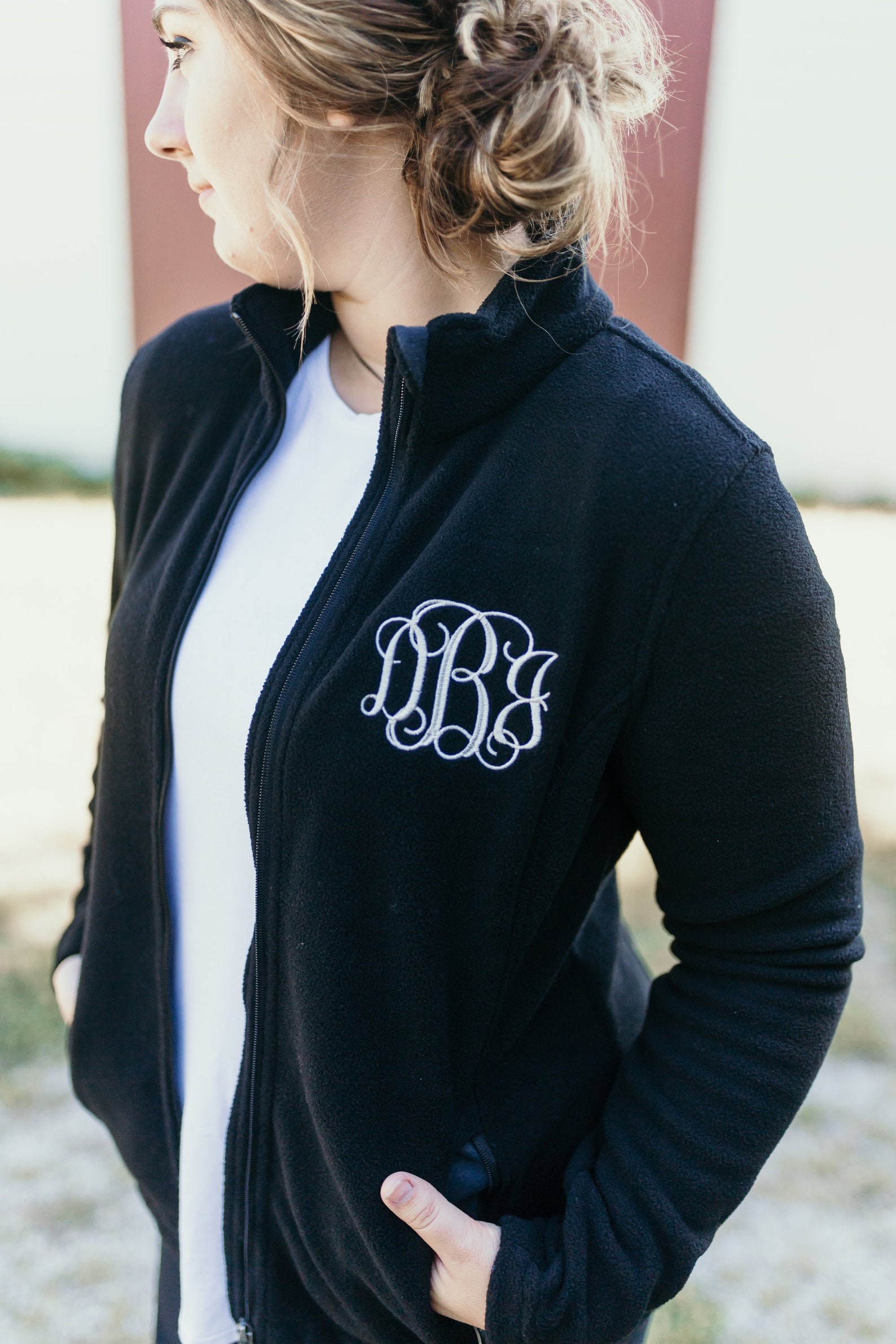 Monogrammed Fleece Jacket, Full Zip Womens Jacket, Christmas Gift for ...