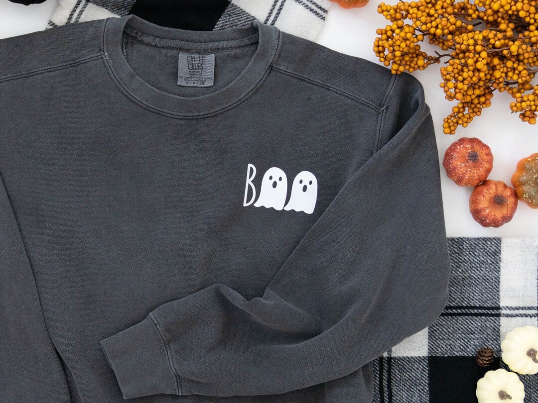 Spooky Ghost Sweatshirt, Comfort Colors Boo Shirt, Halloween Crewneck ...