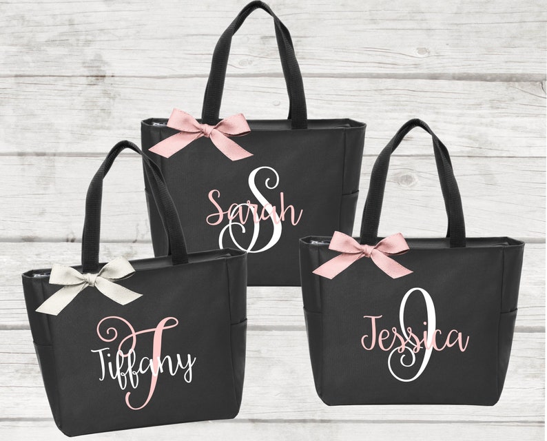 Personalized Bridal Tote Bag Bridesmaid Tote Bag Maid Of Etsy