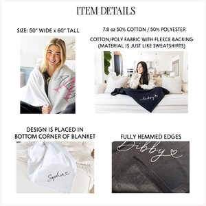 Monogram Blanket ~ Monogrammed Fleece Throw ~ Gift for Her ~ Gift Under ...