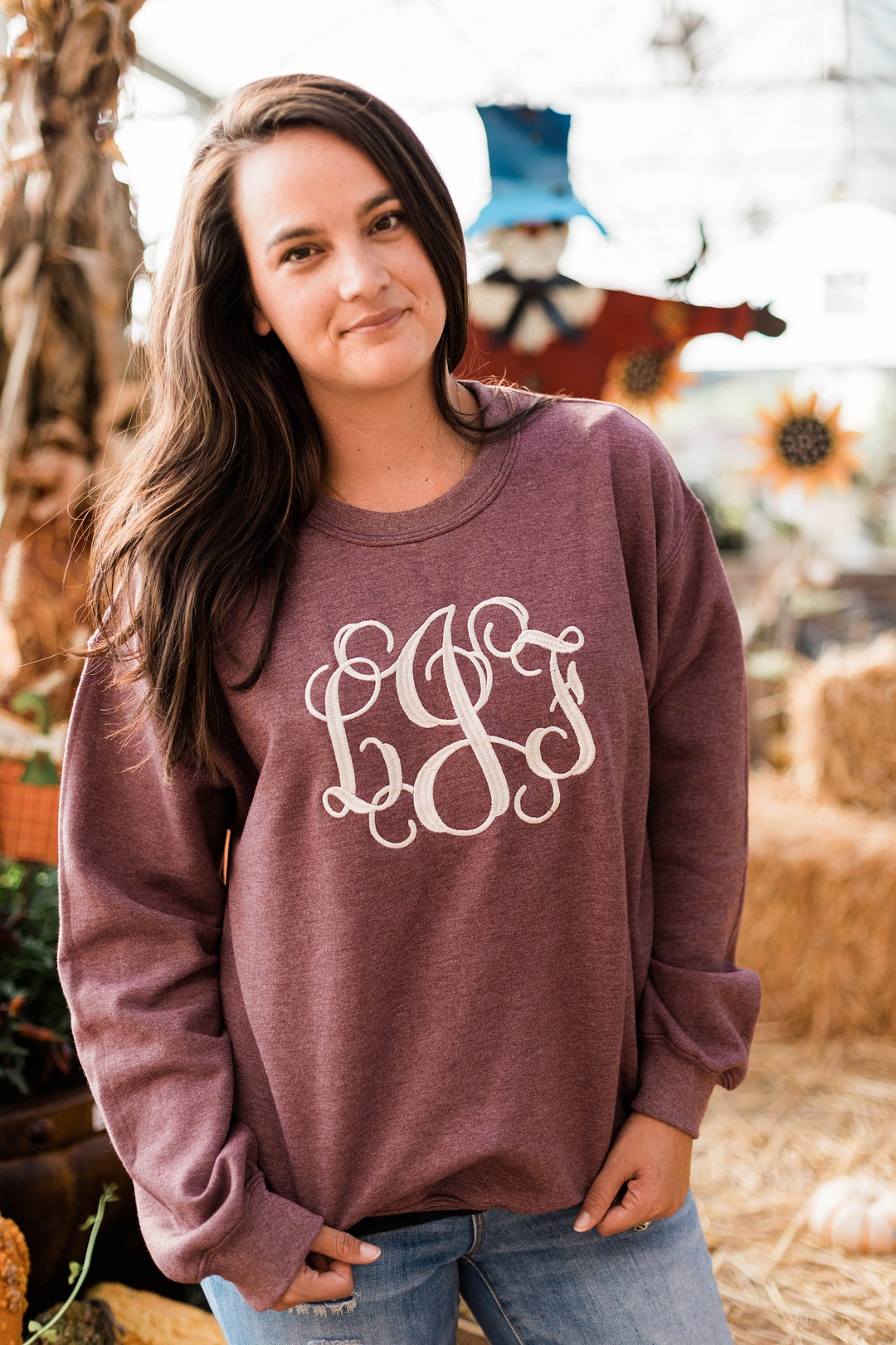 Monogrammed Sweatshirt ~ Monogram Crewneck Sweater ~ Gift for Her ...
