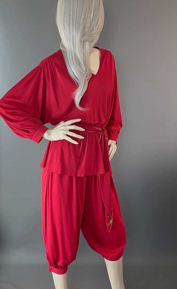 Anne Tyrrell for John Marks ∙ Rare 1970s Red Harem Pa… - Gem