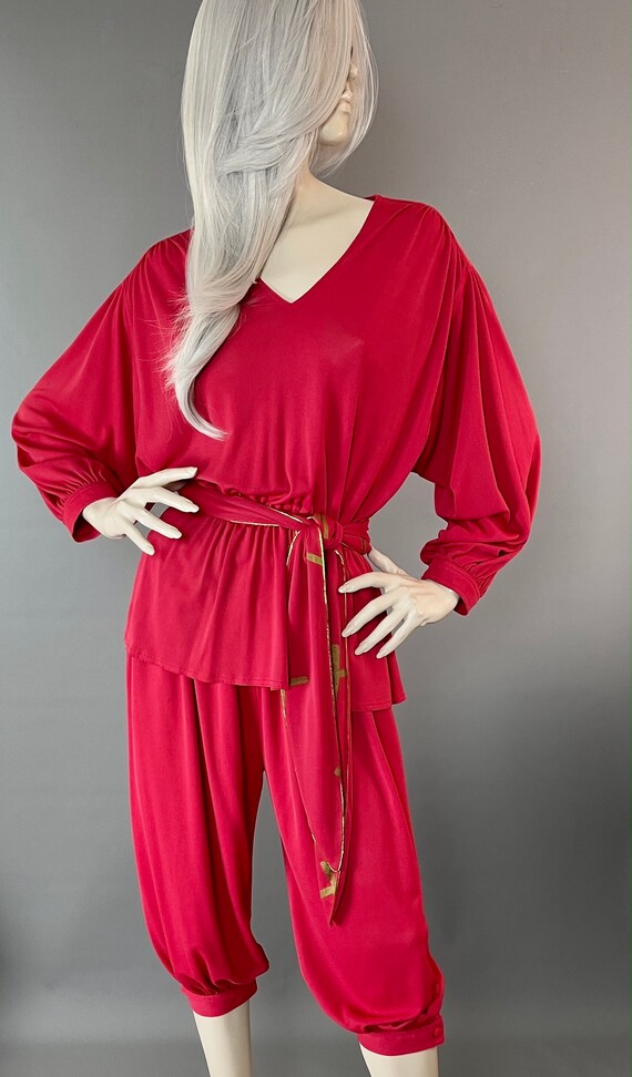 Anne Tyrrell for John Marks ∙ Rare 1970s Red Harem Pa… - Gem