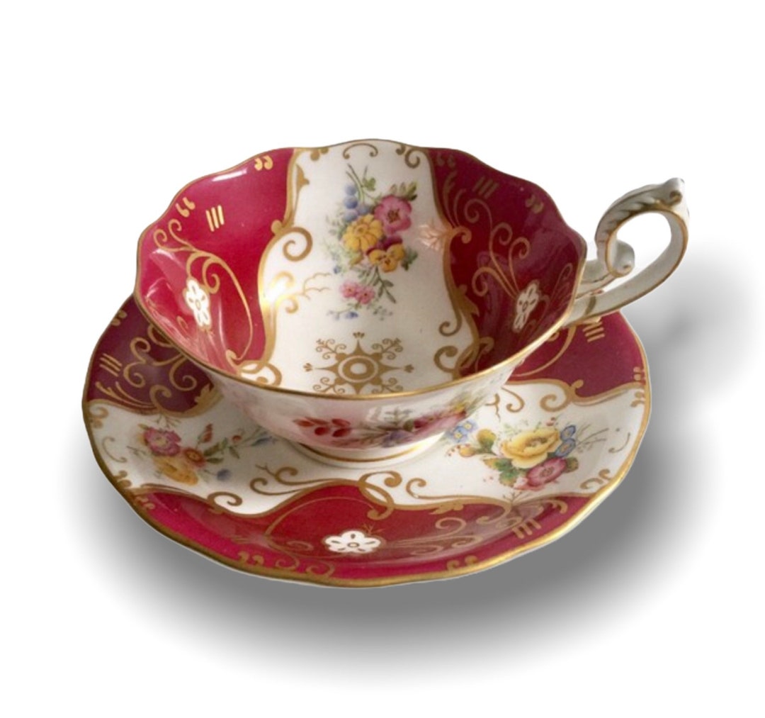 Antique Hand Painted Royal Worcester Tea Cup & Saucer Tea Set - Etsy