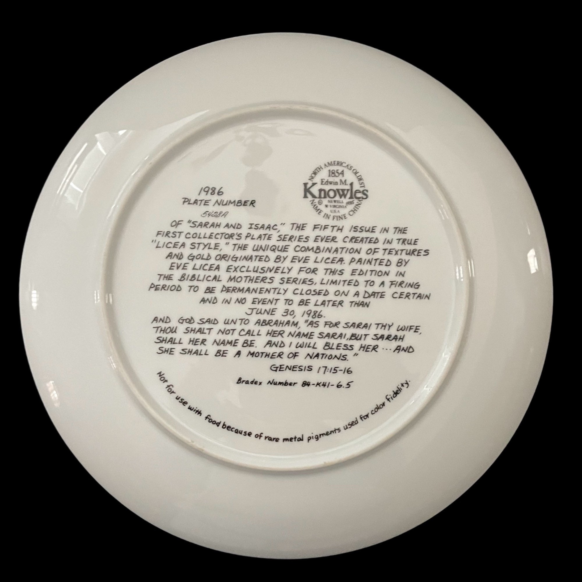 Biblical Mothers by Eve Licea Collectible Plates Set of 4 Knowles China ...