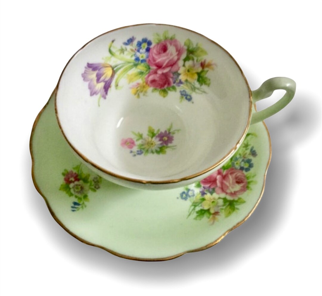 Green EB Foley China Tea Cup and Saucer Teacup Set "foley Tulip" - Etsy