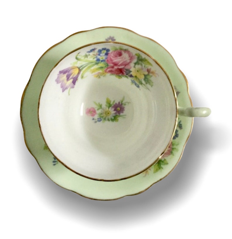 Green EB Foley China Tea Cup and Saucer Teacup Set foley - Etsy